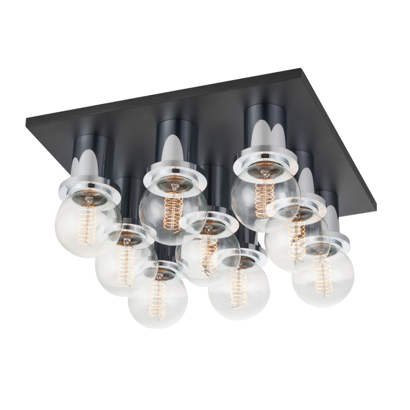Mitzi H526509-PC/SBK Brandi 9 Light 13.75 inch Polished Chrome/Soft ...